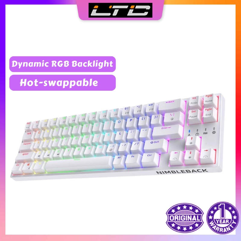 LTC NB681 Nimbleback Wired 65% Mechanical Keyboard 68 Keys Gaming Keyboard Hot Swappable Red ...