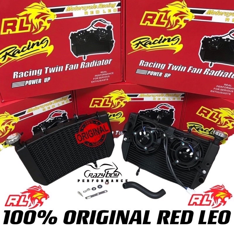 RED LEO 100% ORIGINAL RADIATOR Y15ZR V1 V2 DOUBLE FAN TWIN FAN SOCKET ...