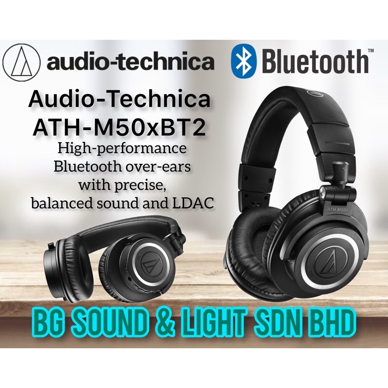 AudioTechnica ATH-M50xBT2 Bluetooth Closed-back Studio Monitoring Headphones ( ATH M50xBT ...