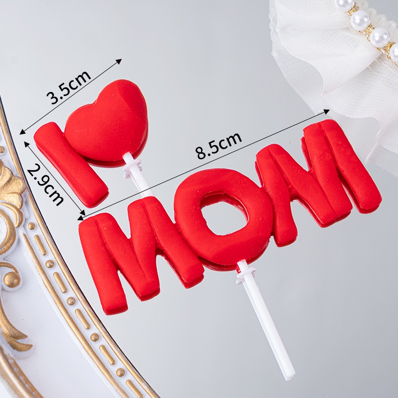 Carnation Flower Happy Mother's Day Cake Topper Set Mum Birthday I love ...