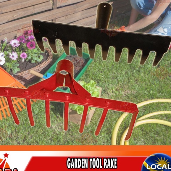 SSJB METAL GRASS RAKE CRAWLER GARDENING / Penyakar besi cakar rumput ...