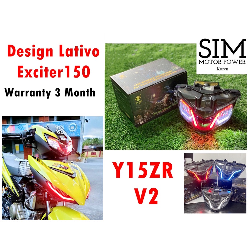 Yamaha Y15ZR V2 LED Head Lamp 《Design Lativo》 Exciter150 v2 Lampu depan light /lampu led y15 v2 ...