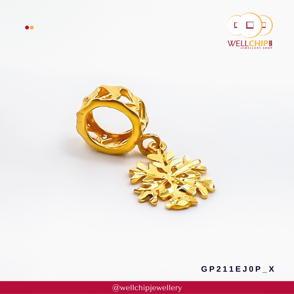 Loket Kepingan Salji Emas 916| Snowflake 916 Gold Pendant | Emas 916 ...