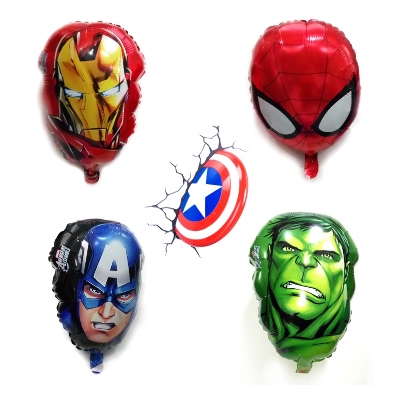 Superhero Theme Foil Balloons Iron Man Spider Man Captain America Ant ...