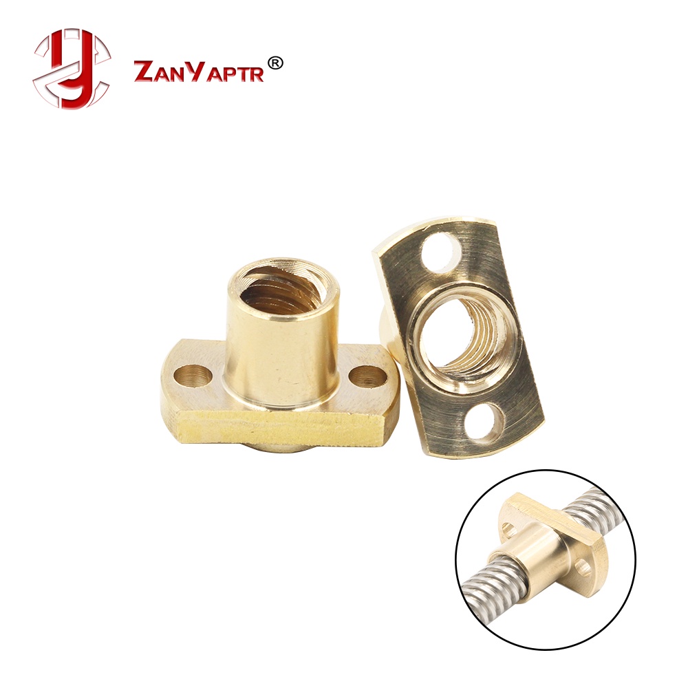 1pc T8 nut H flange copper nut pitch 2mm lead 8mm for T8 screw ...
