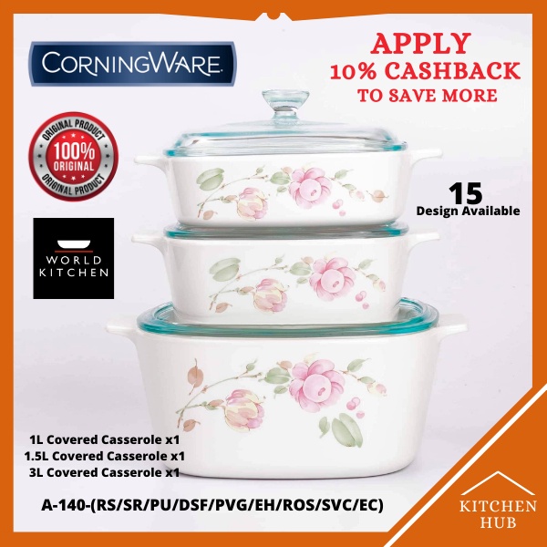 Corningware 6pcs Covered Casserole Set Periuk Masak Corningware Set ...