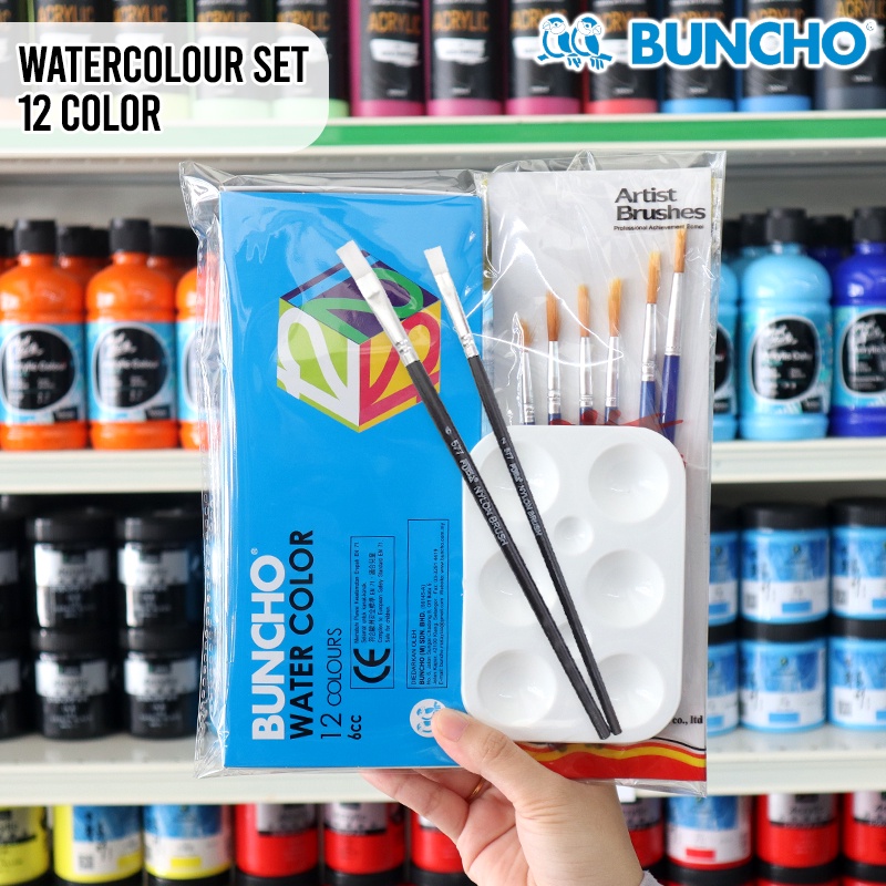 Buncho Economy Student Painting Set Poster / Water Color 12 & 18 Colors ...