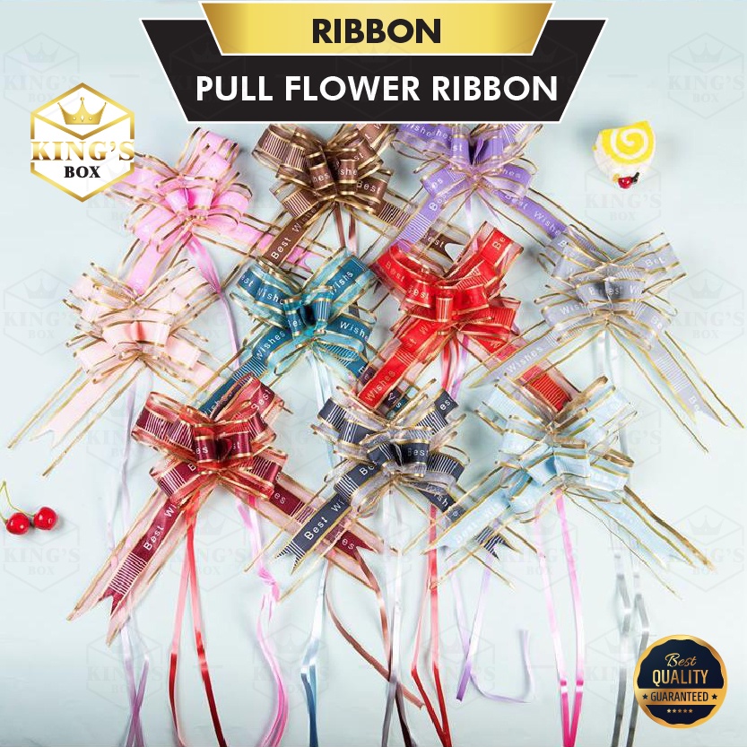 (10 pcs) Pull Bow Ribbon Flower Tarik Ribbon Gift Birthday Wedding ...