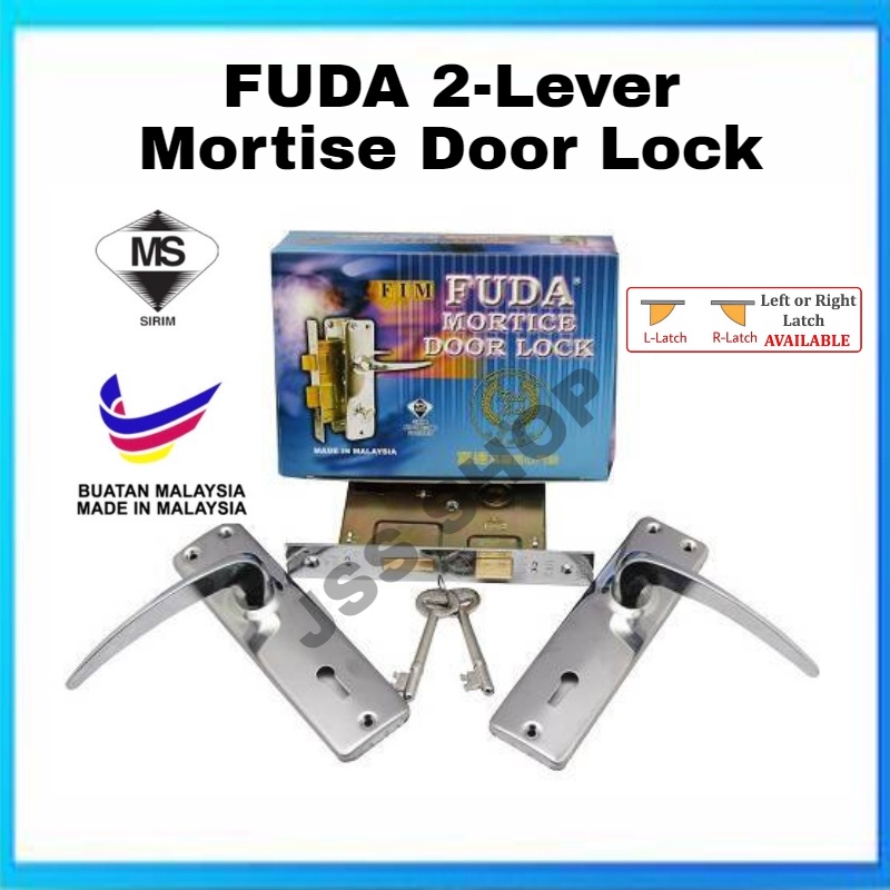 FUDA 2-Lever Mortise Door Lock / 2 Lever Handle Lock Kunci Pintu Level ...
