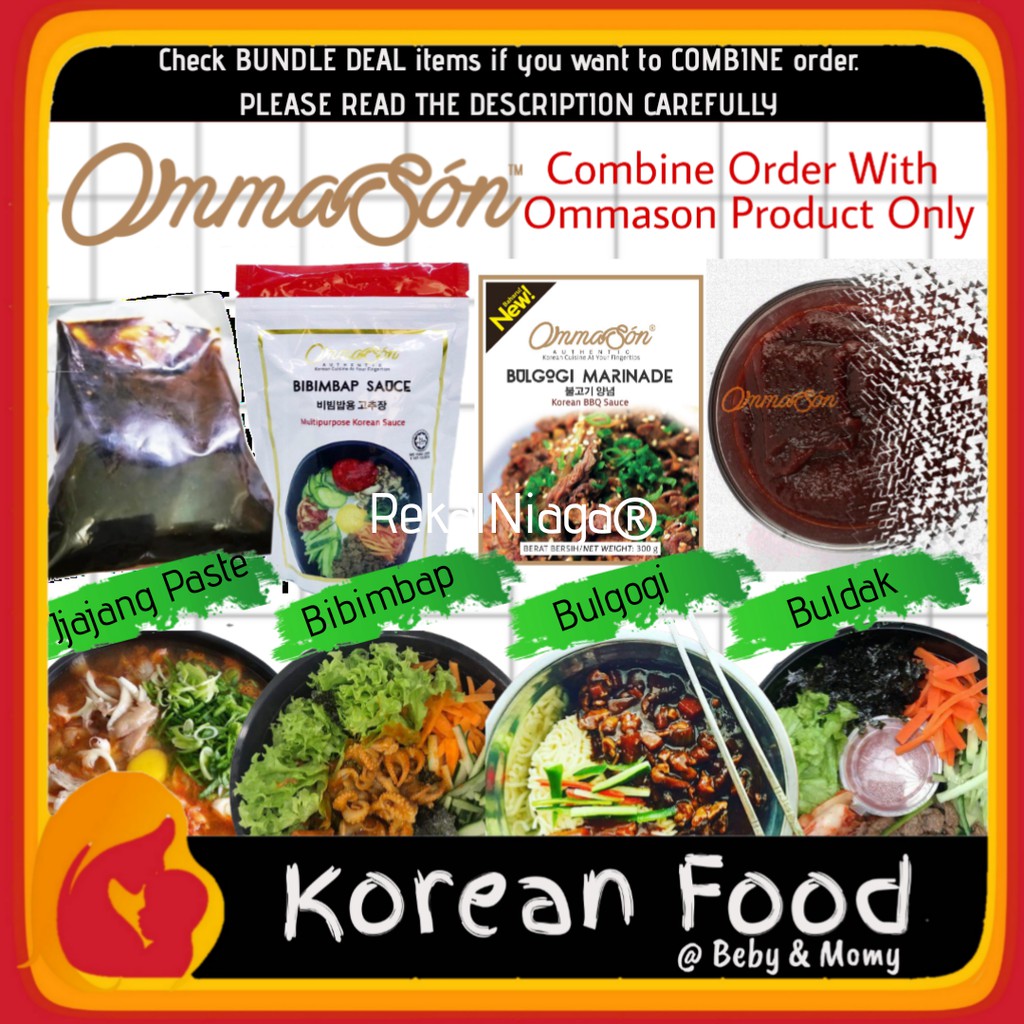 OMMASON HALAL JJAJANG | BIBIMBAP SAUCE | BULGOGI | BULDAK HOT FIRE ...