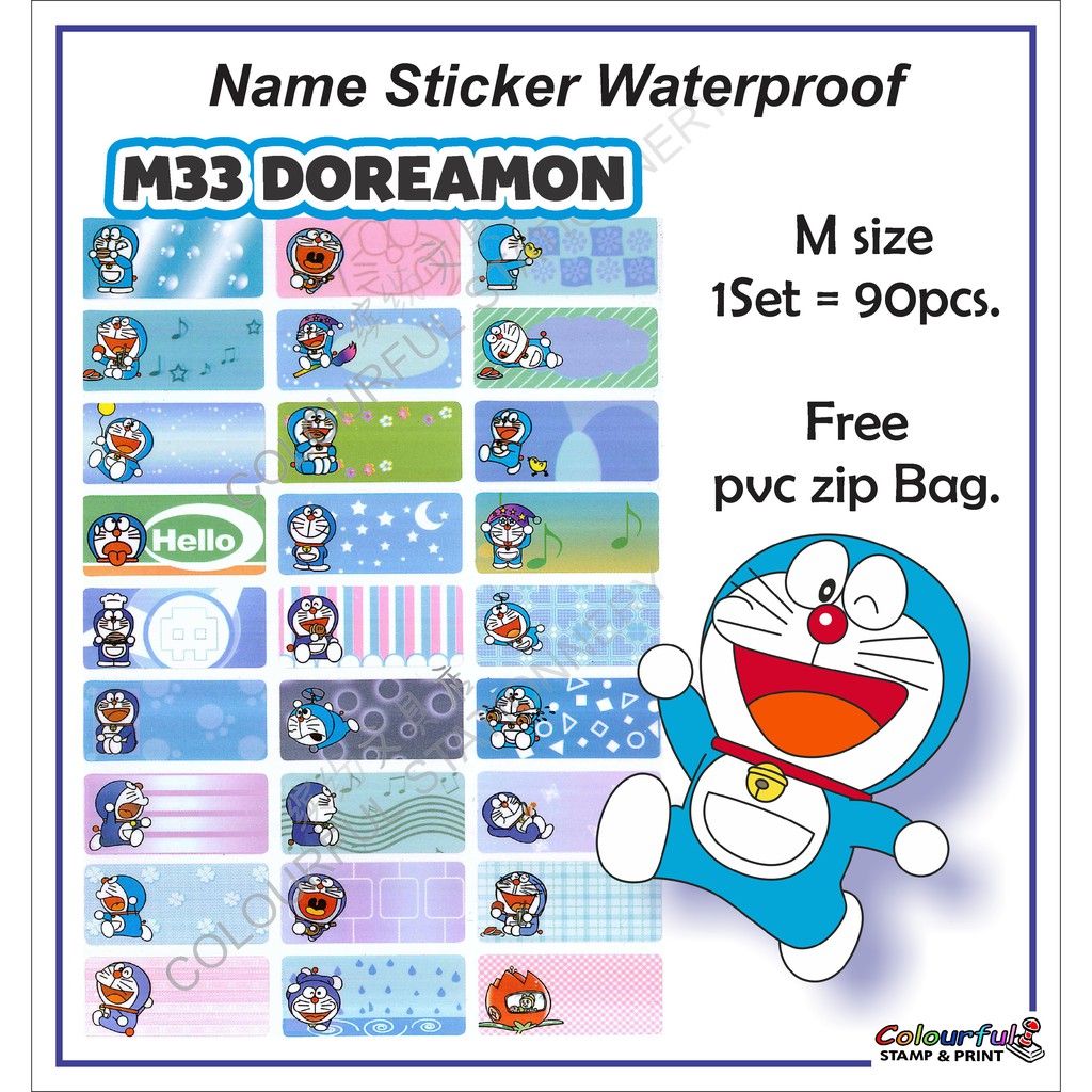 NAME STICKER DOREMON (WATERPROOF) (READY STOCK) | Shopee Malaysia