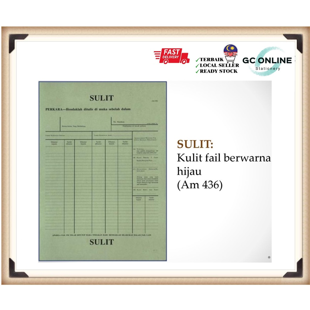 AM436 Fail Sulit / Fail Hijau / Green Card File 50pcs/PKT | Shopee Malaysia