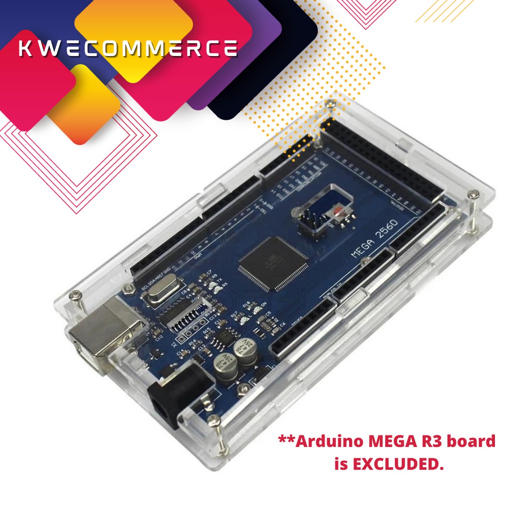 Arduino Mega 2560 R3 Acrylic Transparent Cover Casing Box Enclosure ...