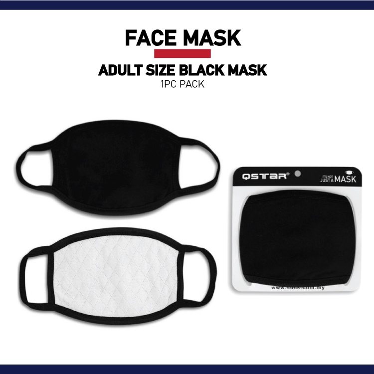 NORTH HARBOUR QSTAR Cotton Anti-Haze Plain Black Half Face Mask 1PC ...
