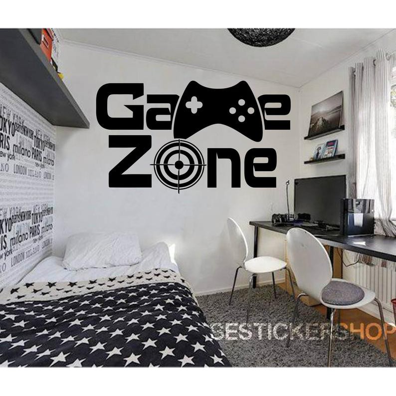 Gamer Wall Decal Game Zone Wall Decor Video Vinyl Wall Stickers for ...