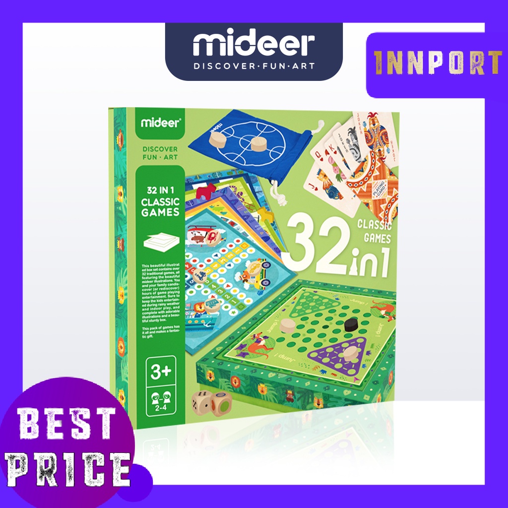 MIDEER Classic Board Game Series-32 In 1 Classic Board Game | Permainan ...