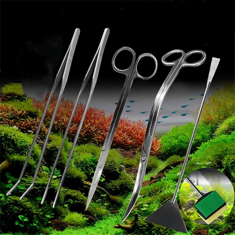 Aquarium Plants Tools Stainless Steel Tweezers Scissor Aquascaping ...