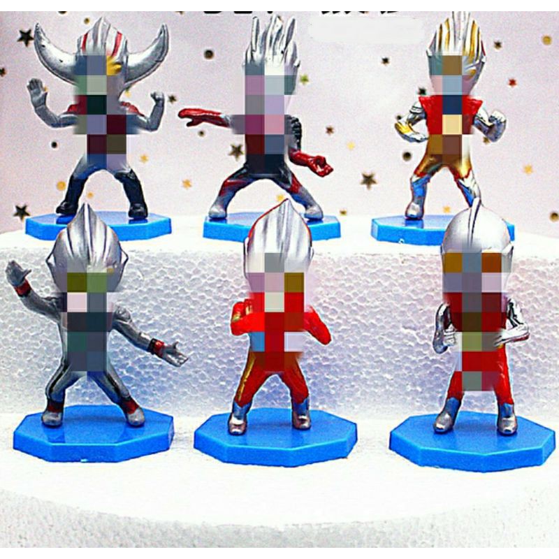 6pcs Ultraman Figurine Cake Topper Birthday Decoration Kids Party ...