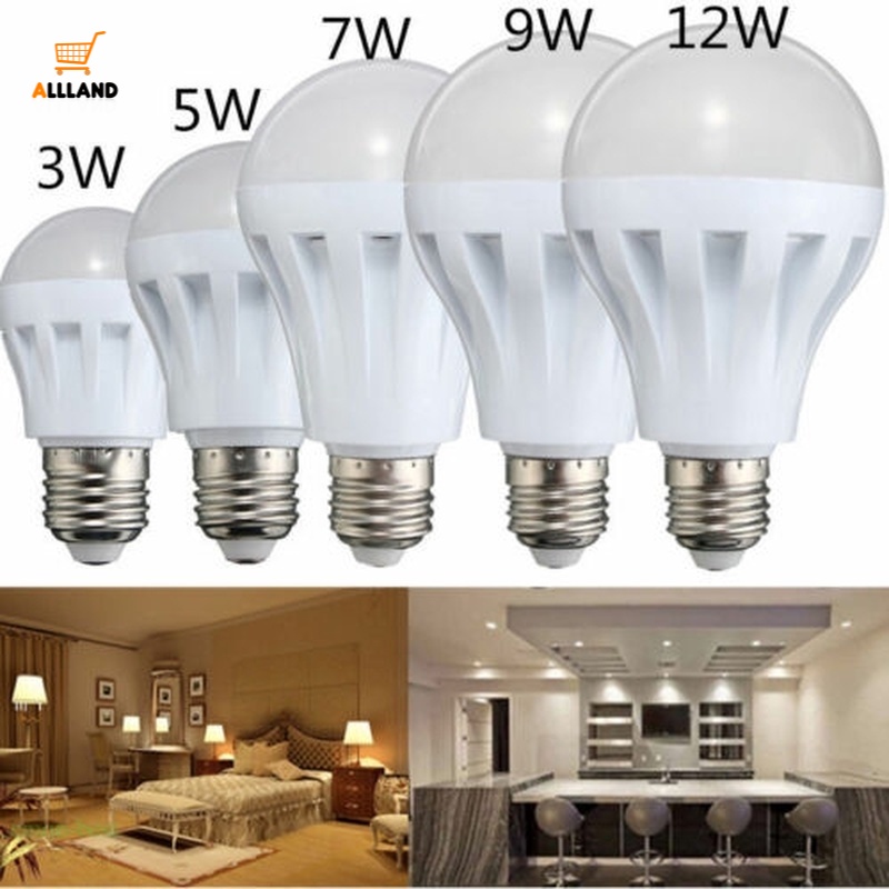 3/5/7/9/12/15W E27 LED Light Bulb/ Household Power Saving Replaceable ...