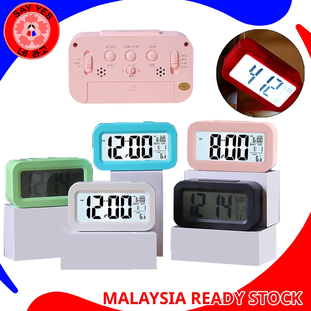 SayYes Digital Smart Temperature Snooze Alarm Student LCD Mute ...