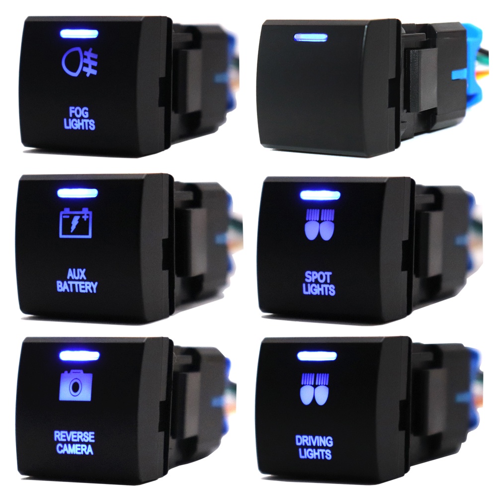 New Dash Push Button Switch 12V Blue LED Light 22 x 22mm for Toyota ...