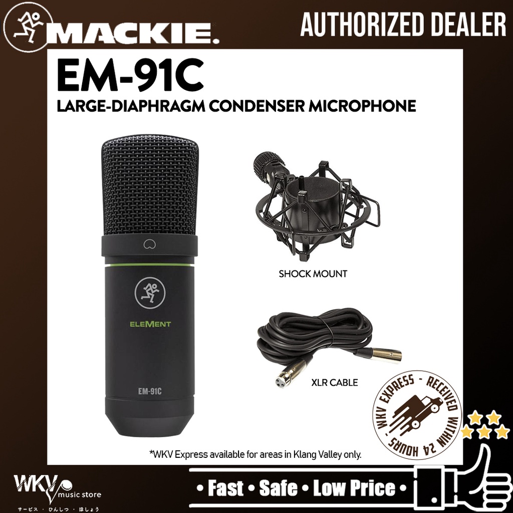 Mackie EM-91C Large-Diaphragm Condenser Microphone (EM91C) | Shopee ...