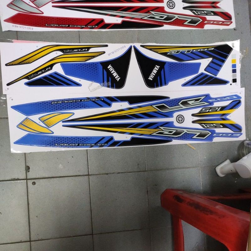 Stiker sticker body stripe cover set (3) yamaha ego lc fi ( EGO LC LAMA PUN BOLEH ) STIKER EGOLC ...