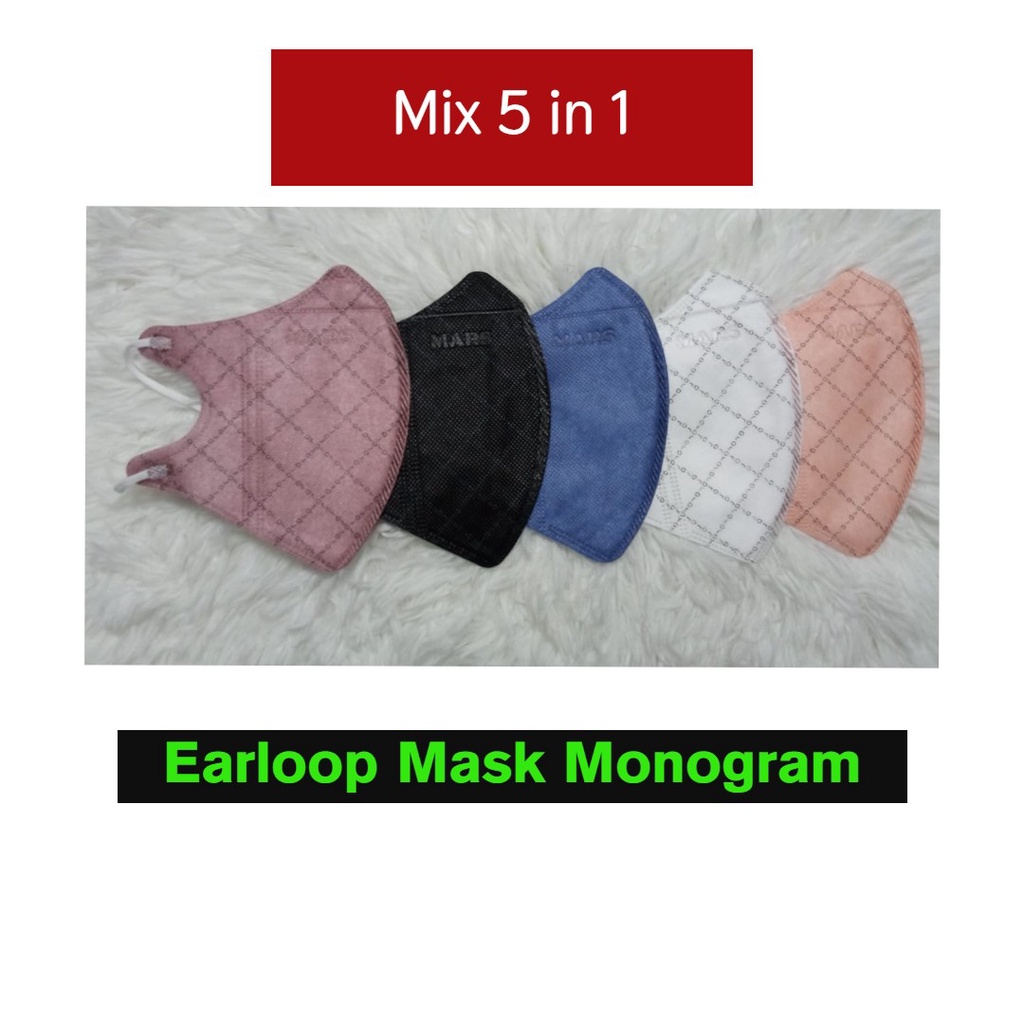 [50 pcs & 10 pcs] MARS Duckbill 3D Face Mask Bercorak Pattern Floral ...