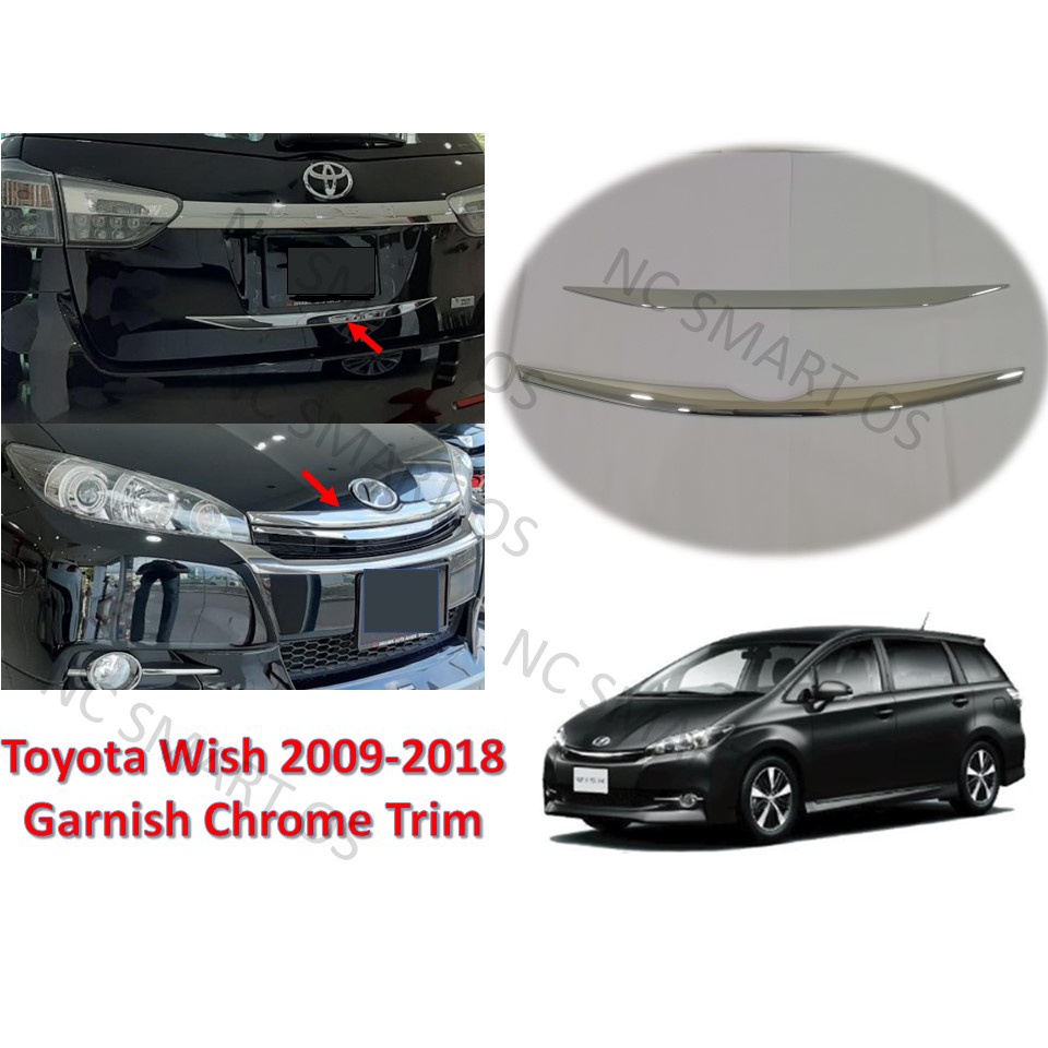 Toyota Wish ZGE20 2009-2018 Garnish Chrome trim Front Hood tailgate ...