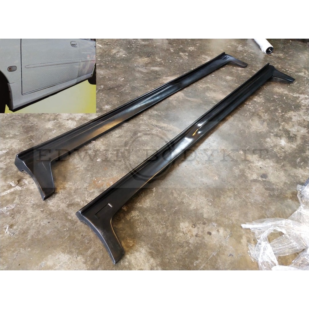 Waja R3 Side Skirt with Logo Pu Bodykit tepi Skirt Proton Campro MMC ...