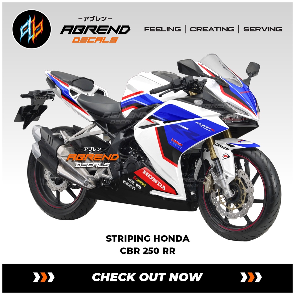 Cbr 250 RR Livery HRC Tri Color Striping / Honda CBR 250RR Motorcycle Sticker Custom Design ...