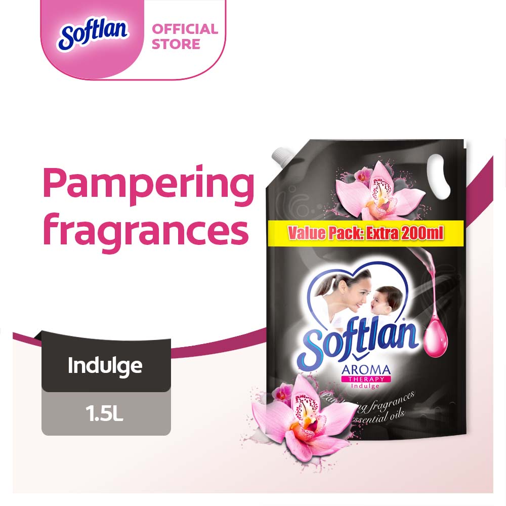 Softlan Aroma Therapy Indulge (Black) Fabric Softener 1.5L Refill ...