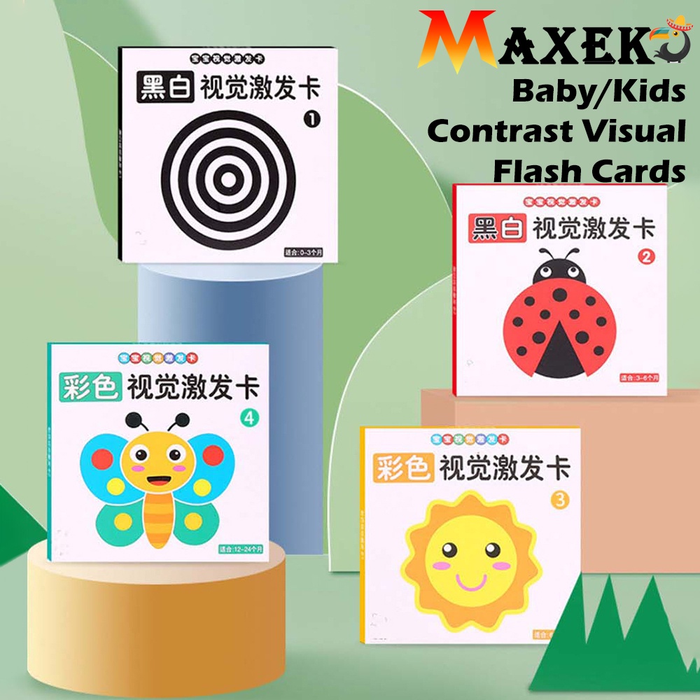 MAXEKO 🕊 BM007 Montessori Kids/Baby Flash Card High Contrast Visual ...