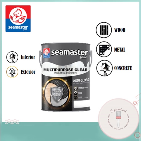 Seamaster Multipurpose Clear for Wood, Metal & Concrete | High Gloss Finish for Exterior and ...