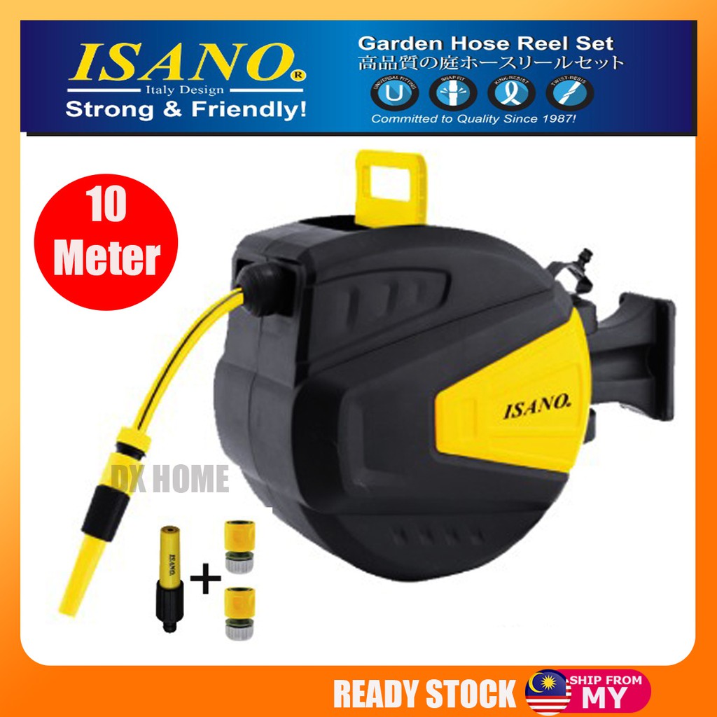 ISANO 10M WALL MOUNTED AUTOMATIC REEL / RETRACTABLE WATER HOSE REEL ...