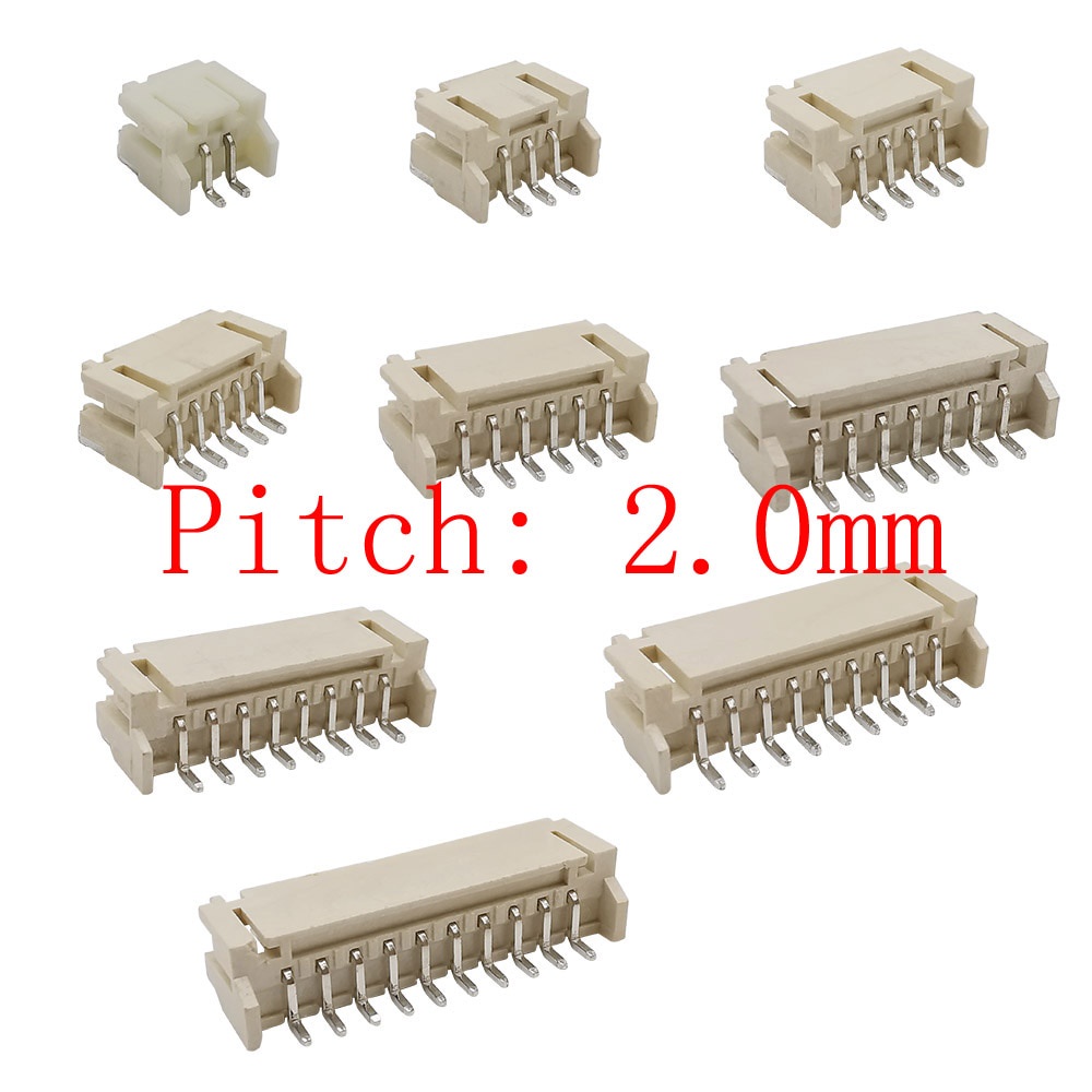 100/50Pcs PH2.0 Pitch 2.0mm Horizontal Paste Horizontal Patch Socket Terminals SMD Wire ...