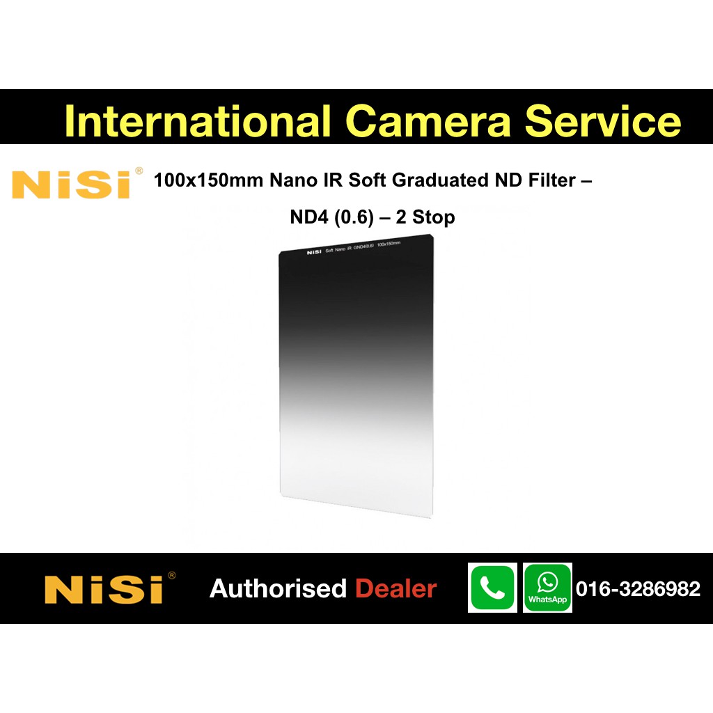 Nisi Filter 100x150mm GND 4 (0.6) 2Stop Nano IR Soft or Hard Graduated ...