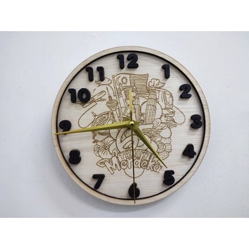 Merdeka wall clock Handmade/Jam dinding kraftangan Merdeka 2022 ...