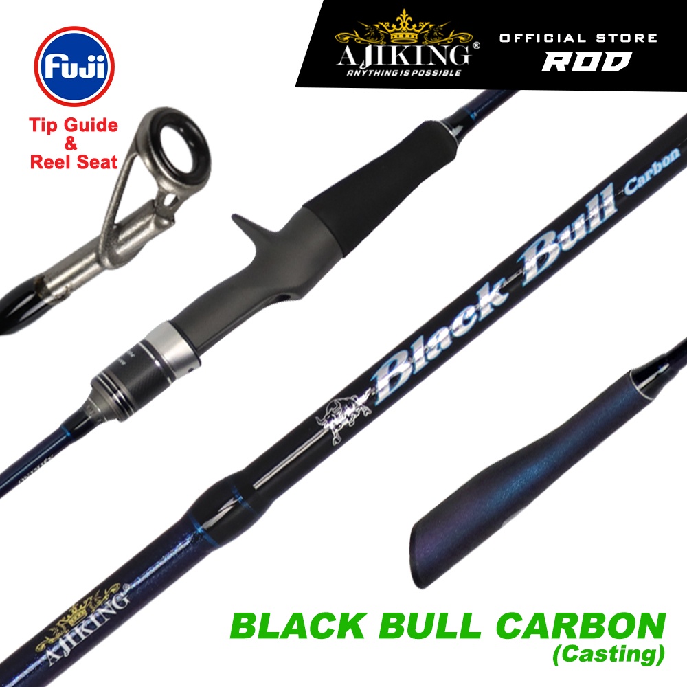 Ajiking Black Bull Carbon Casting Fishing Rod Max Load (4-5kg/5'9ft/6 ...