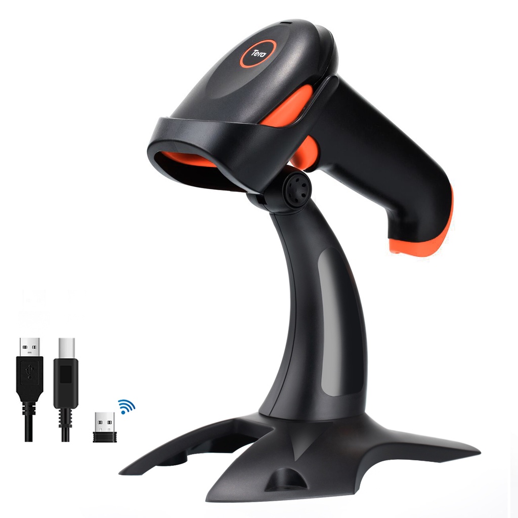 Tera 1D Wireless Barcode Scanner with Stand Scan Screen 1D Barcodes ...