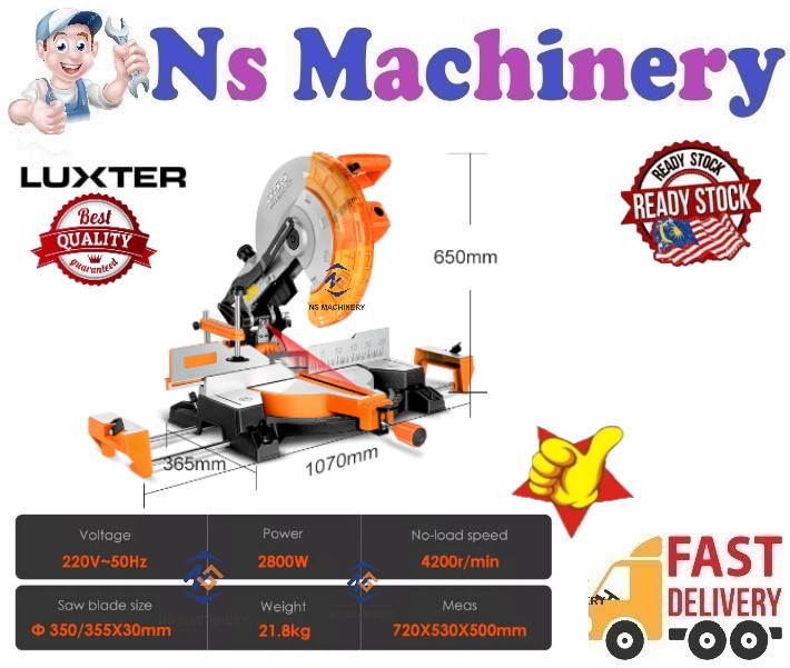 Luxter Professional 14"Miter Saw Woodworking Machine With Laser 2800w ...
