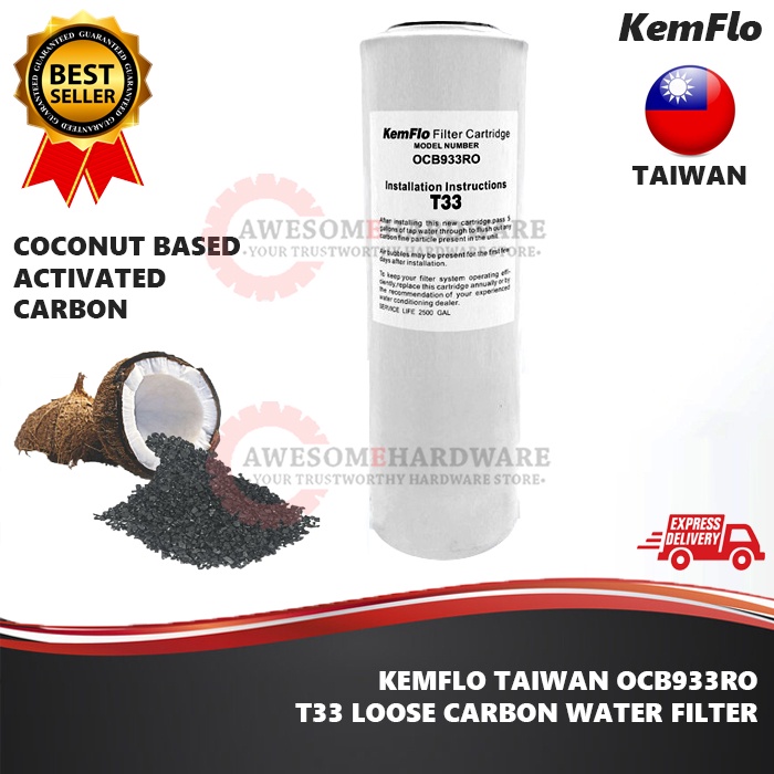 KEMFLO TAIWAN 10" OCB933RO T33 GAC LOOSE CARBON WATER FILTER OBE FILTER | Shopee Malaysia