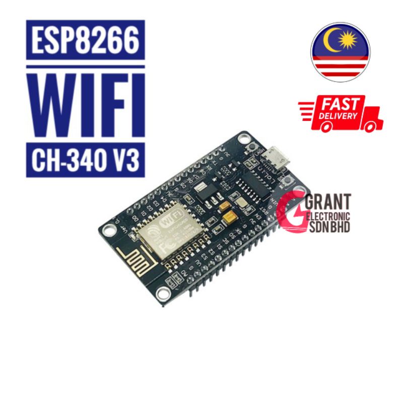 NodeMCU LoLin V3 for Arduino Lua IoT ESP8266 CH-340 WIFI Wi-Fi Module Bluetooth Board | Shopee ...
