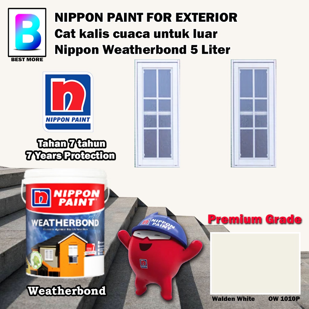 Nippon Paint Weatherbond Exterior collection 5 Liter Peaceful White ...