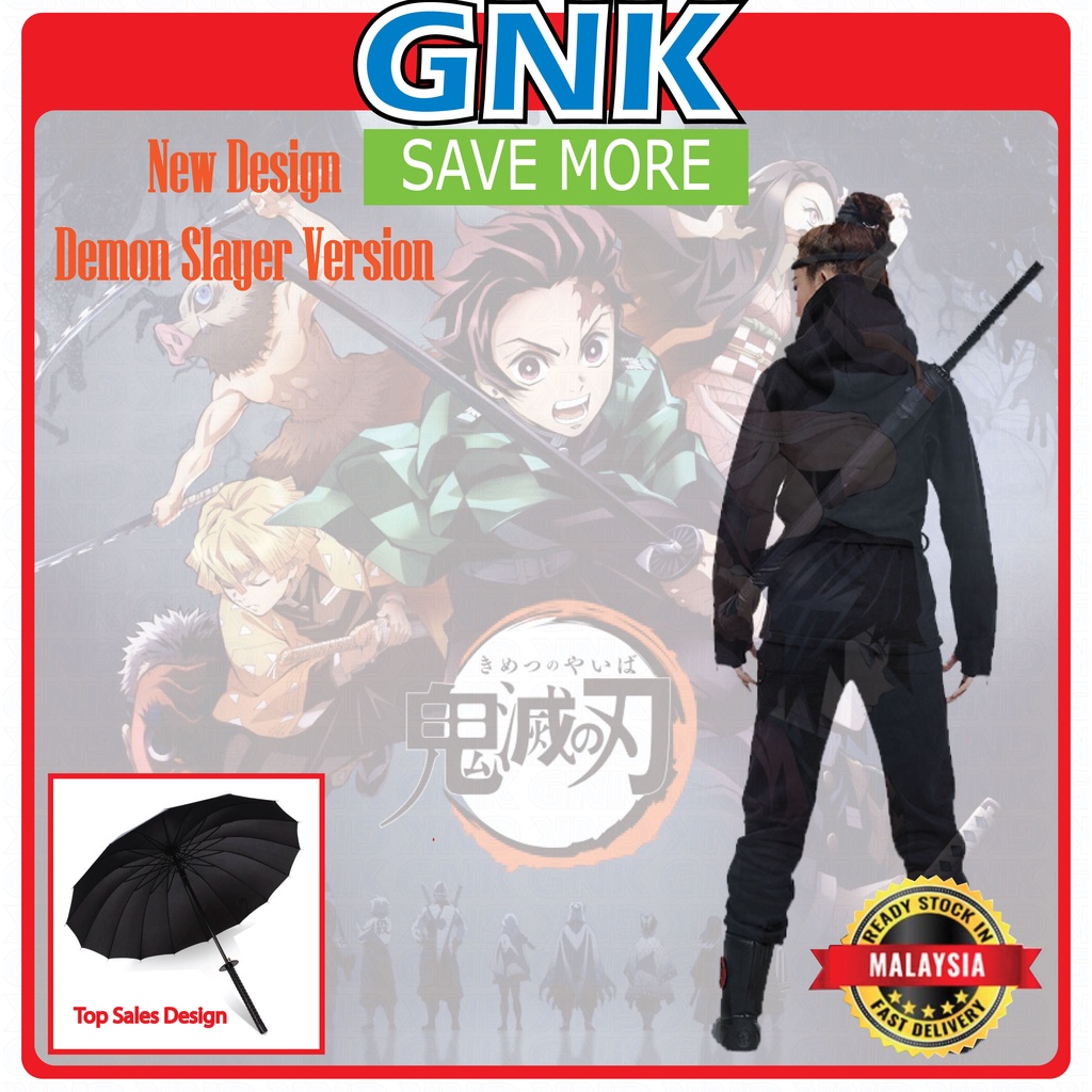[ GNK ] Long Handle Windproof Samurai Sword Umbrella Japanese KATANA ...