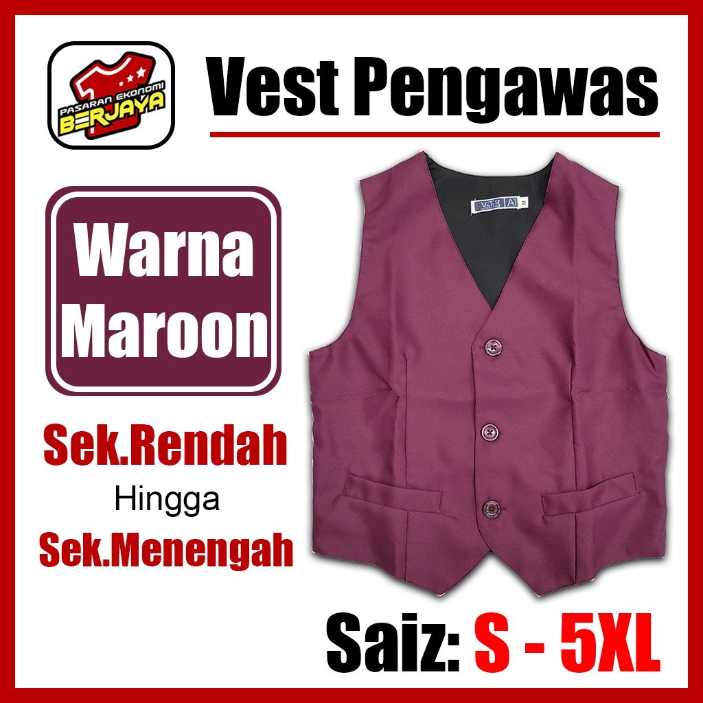 Vest Pengawas Maroon Sekolah Rendah/Menengah (READY STOCK) #FastDelivery | Shopee Malaysia