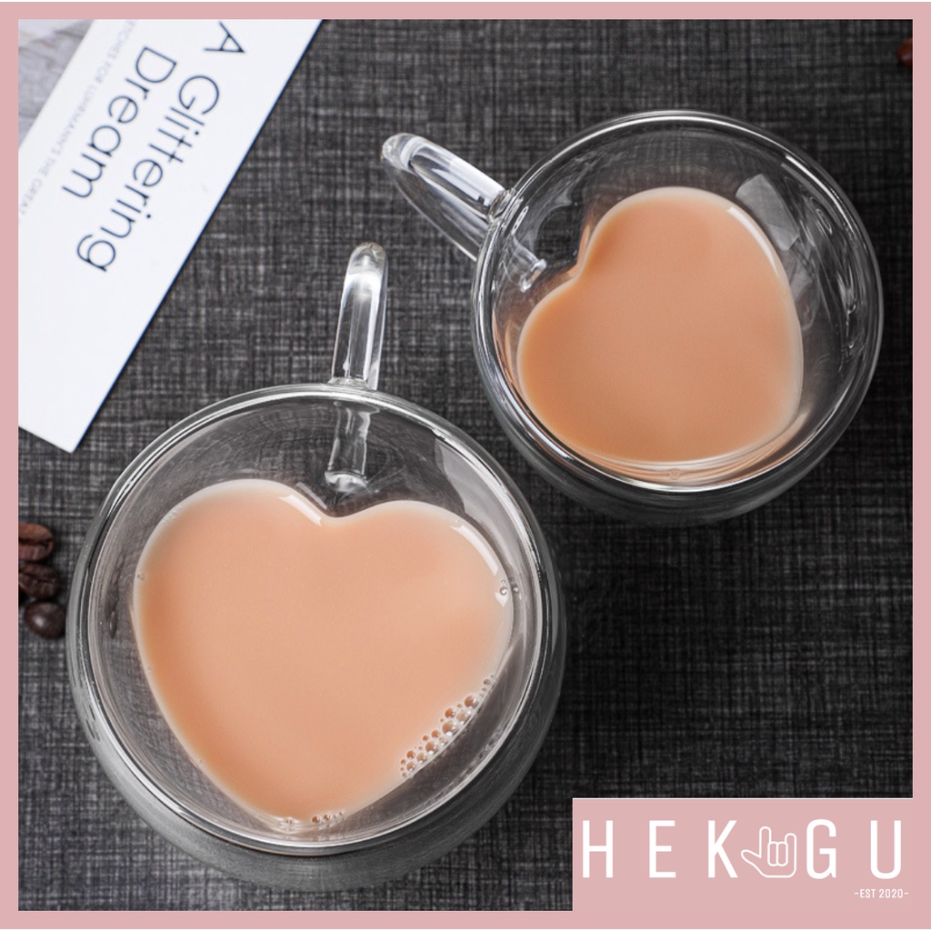 [READY STOCK] Heart Shape Double Layered Insulated Cup (LOVE-shaped ...