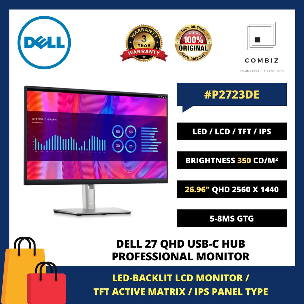 DELL 24 & 27 QHD USB-C HUB PROFESSIONAL MONITOR ( P/N: P2423DE, P2723DE ...