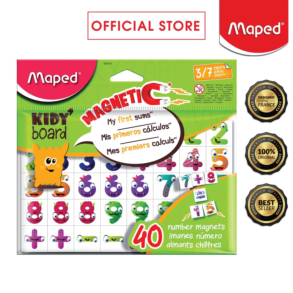 Maped Kidy Board, Magnetic Fancy 123 Number Board with 40 Numbers for ...