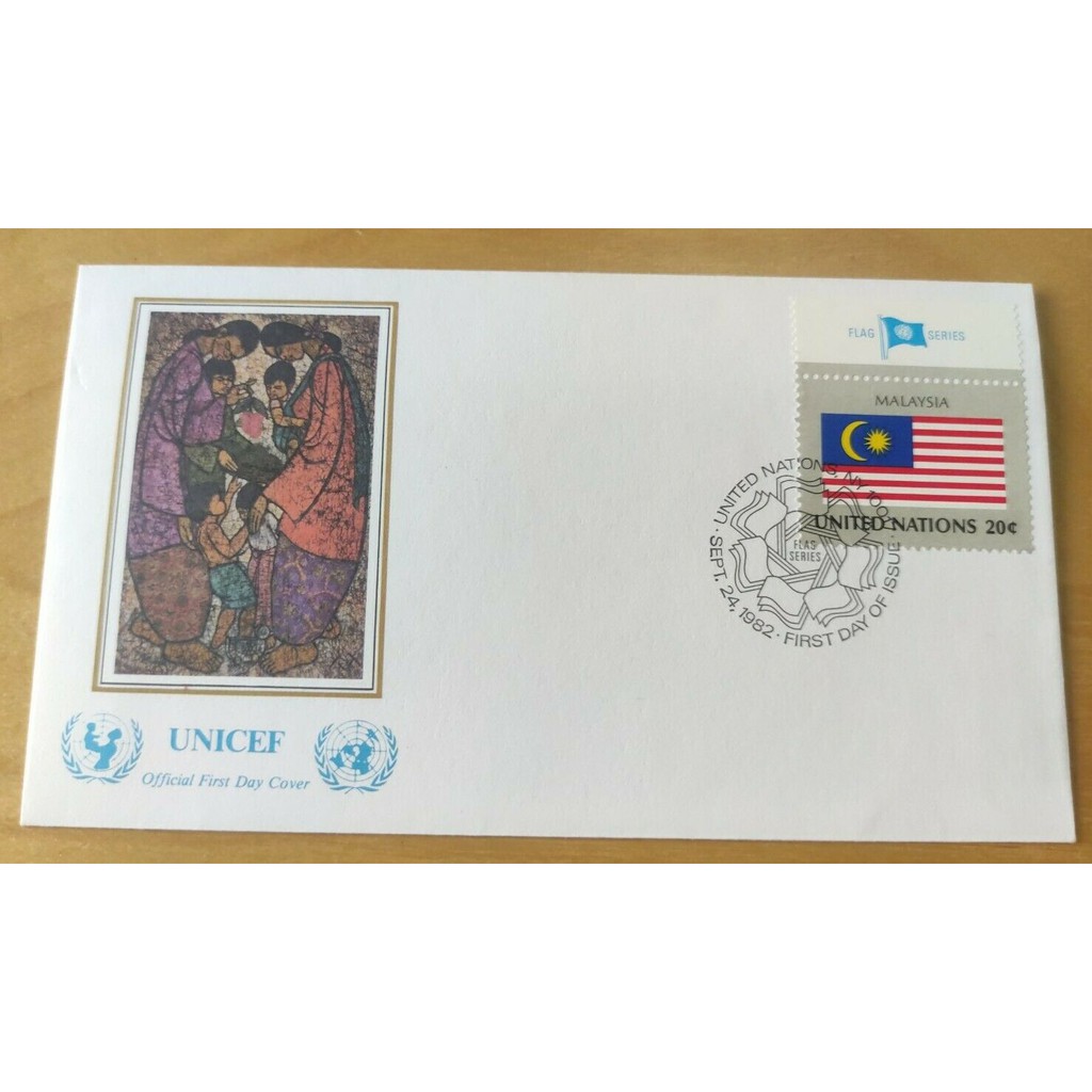 United Nations Unicef 1982 Stamp Flag Series FDC Malaysia - Ibu dan ...